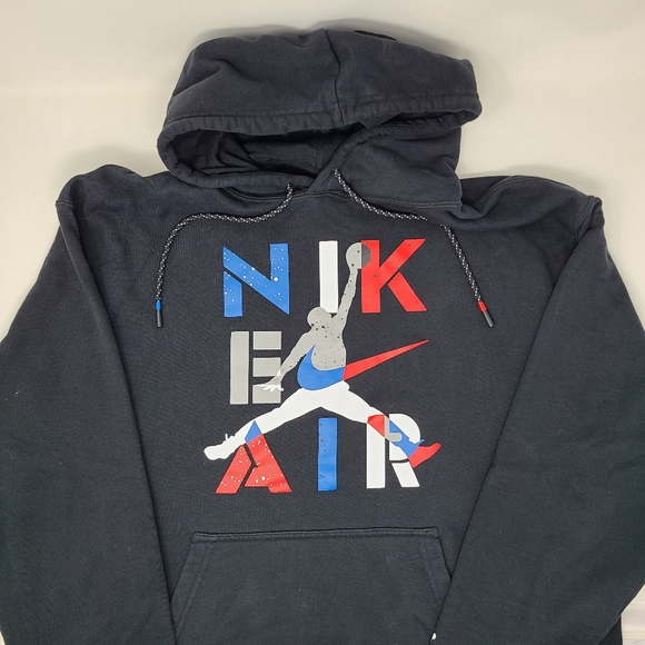 Nike | Shirts | Nike Air Jordan Jumpman Flight Hoodie Sweatshirt Black ...